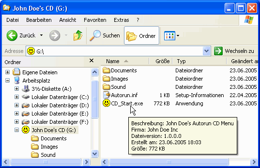 CD Menu Creator: Inserting resource files into the CD Menu App